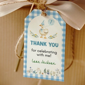 EDITABLE One Silly Goose Favor Tags, Silly Goose Birthday Thank You Tag ...