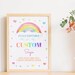 EDITABLE Rainbow Birthday Party Sign, Watercolor Rainbow Birthday ...