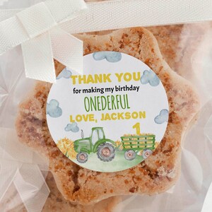 EDITABLE Tractor Birthday Thank You Tag, Farm Birthday Favor Label ...