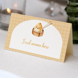 EDITABLE Dumpling Party Food Tent Card, Dumpling Birthday Food Name ...
