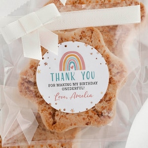 EDITABLE Boho Rainbow Birthday Thank You Tags, Boho Birthday Party ...