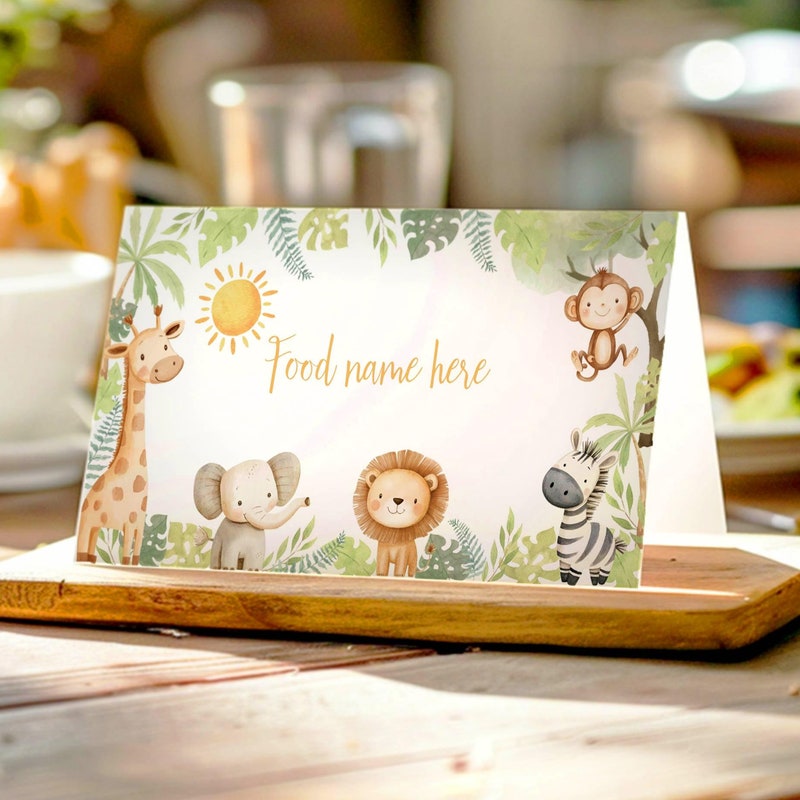 Safari Food Labels - Etsy