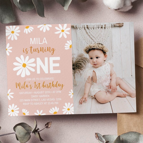Daisy Birthday Invitation - Etsy