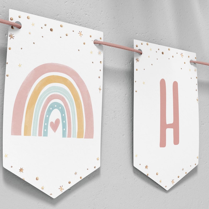 Rainbow Birthday Banner - Etsy