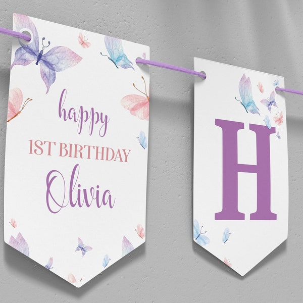 Butterfly Birthday Banner - Etsy