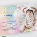 Editable Pastel Rainbow First Birthday Invitation Watercolor - Etsy