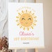 EDITABLE First Trip Around the Sun Welcome Sign, Sunshine Party Sign ...