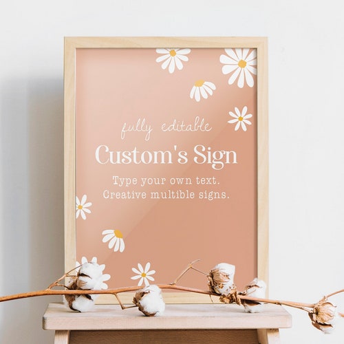 EDITABLE Daisy Birthday Party Sign Daisy Custom Sign Daisy - Etsy