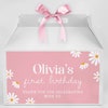 EDITABLE Pink Bow Birthday Gable Box Label, Girl First Birthday Gift ...