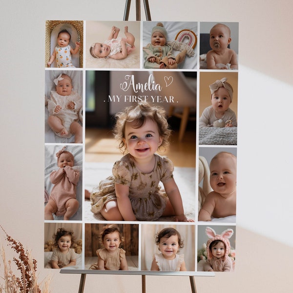 My First Year Poster Babys First Year Poster 1st Birthday Photo Print ...