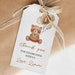 EDITABLE Teddy Bear Birthday Favor Tags, Beary First Birthday Thank You ...