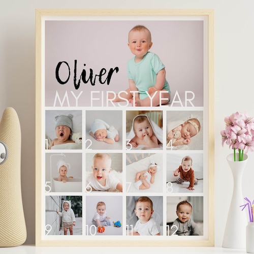 Editable First Year Photo Collage 12 Months Photo Print - Etsy Canada