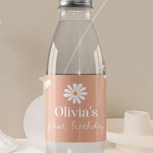EDITABLE Daisy Birthday Party Water Bottle Label Boho Daisy - Etsy