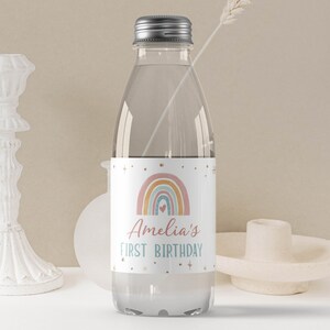 EDITABLE Boho Rainbow Water Bottle Labels Boho Rainbow - Etsy