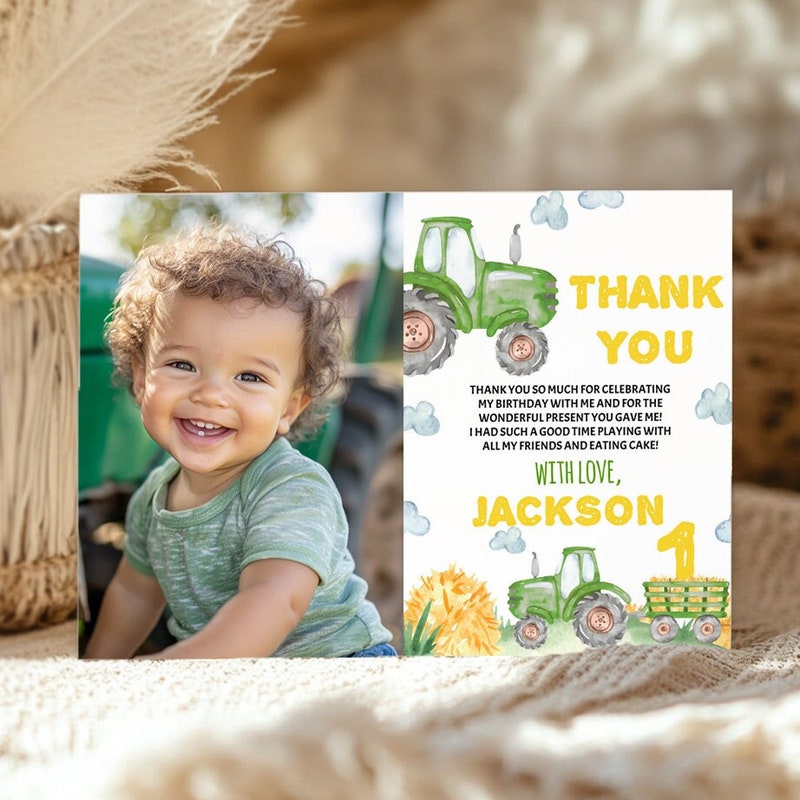 John Deere Birthday Thank You Cards - Etsy