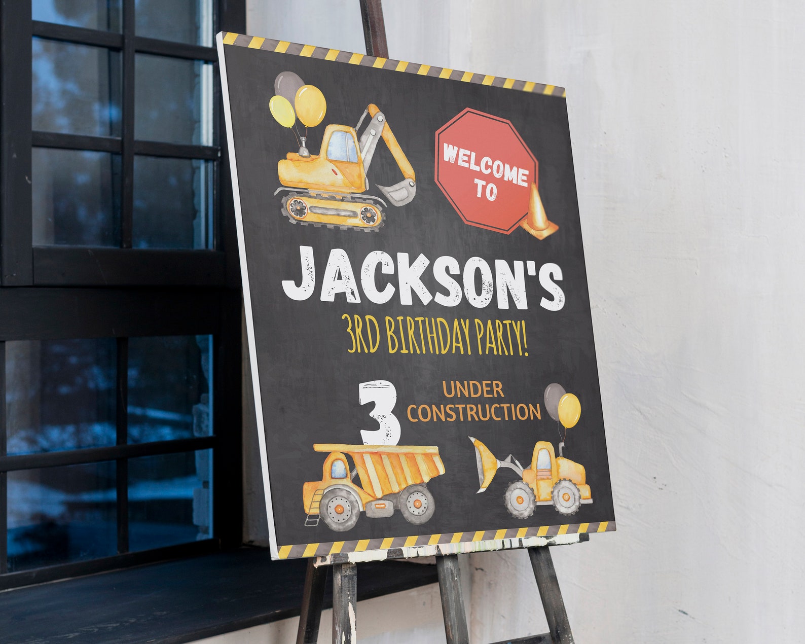 EDITABLE Construction Welcome Sign Construction Party Sign - Etsy