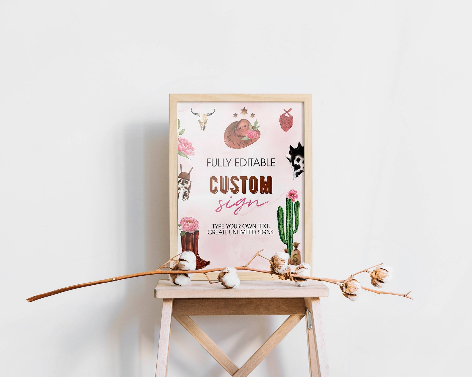 EDITABLE Wild West Party Sign First Rodeo Birthday Custom - Etsy
