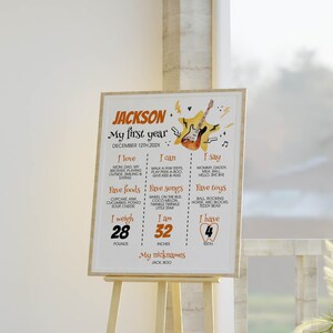 EDITABLE One Rocks Birthday Milestone Poster, Rock and Roll Milestone ...