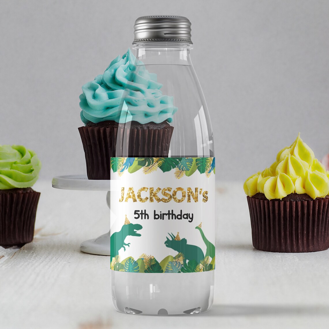 EDITABLE Dinosaur Birthday Water Bottle Label Dino Birthday | Etsy