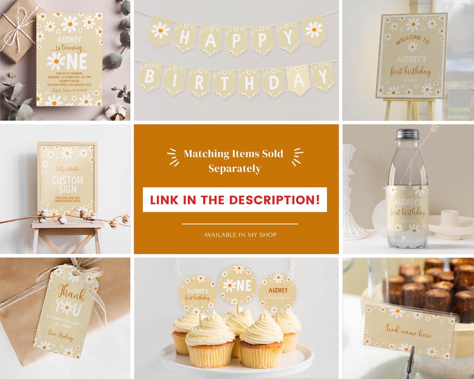 EDITABLE Daisy First Birthday Milestone Sign, Miss Daisy One Year of ...