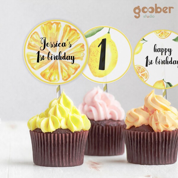 Lemon Cupcake Topper - Etsy