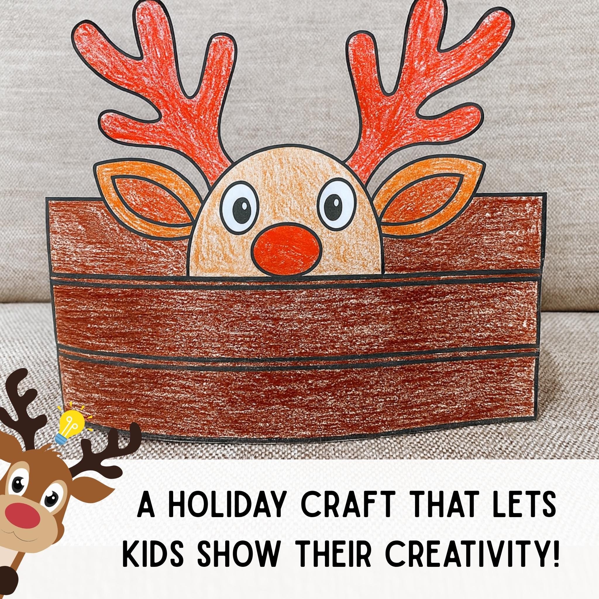 Printable Reindeer Hat Craft | DIY Christmas Activity | Instant ...