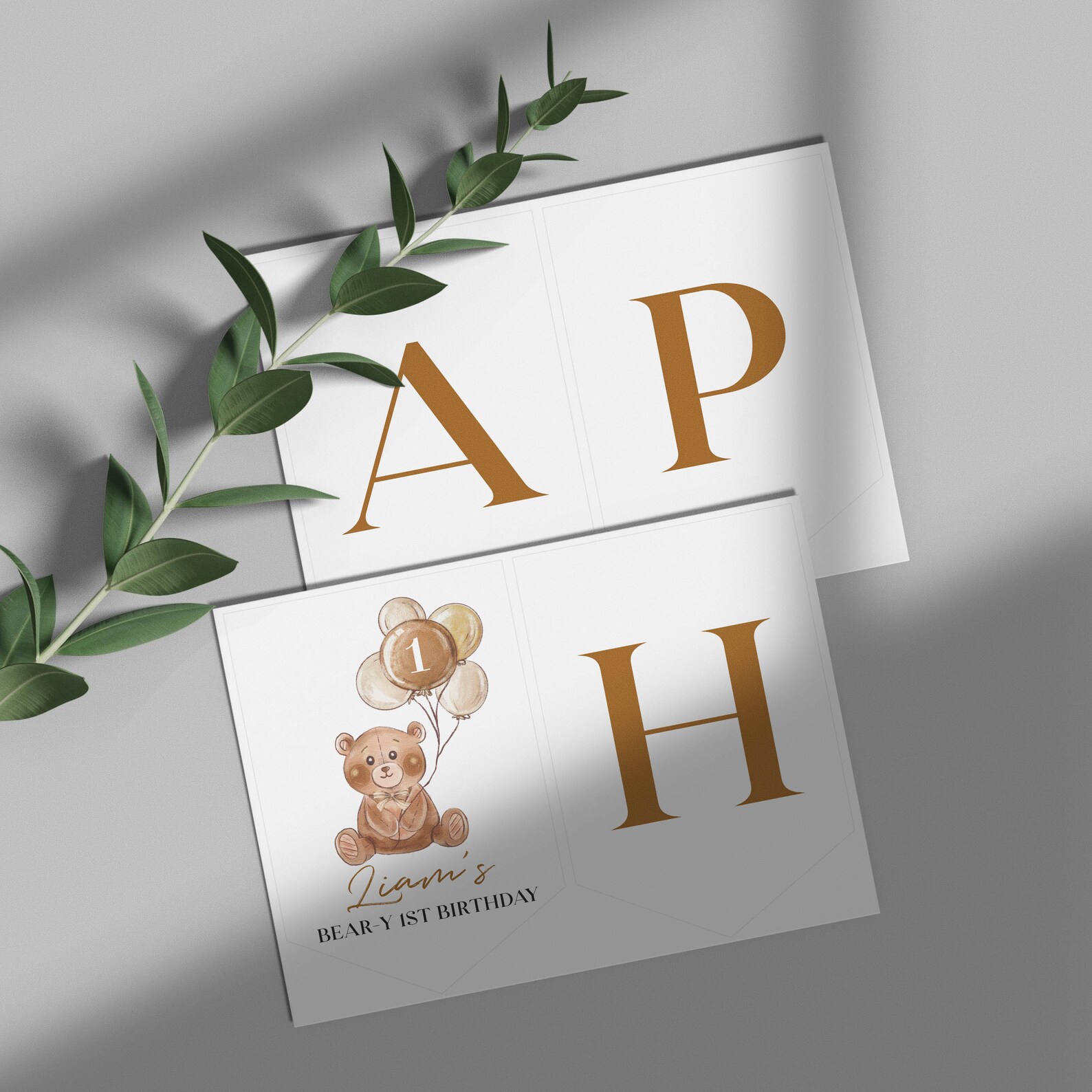 Editable Bear Birthday Banner Teddy Bear Happy Birthday - Etsy