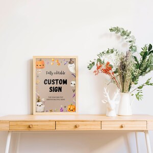 EDITABLE Spooky One Birthday Party Sign, Halloween 1st Birthday Custom ...