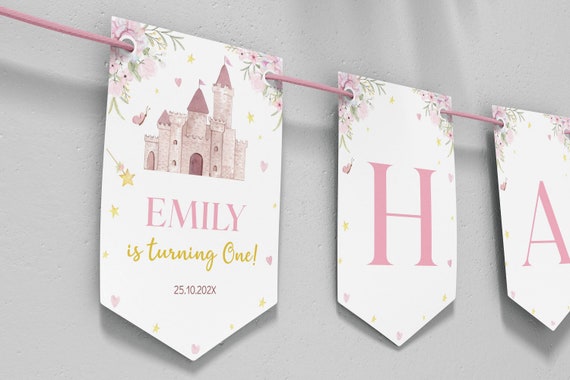 Editable Princess Birthday Party Banner Princess First - Etsy