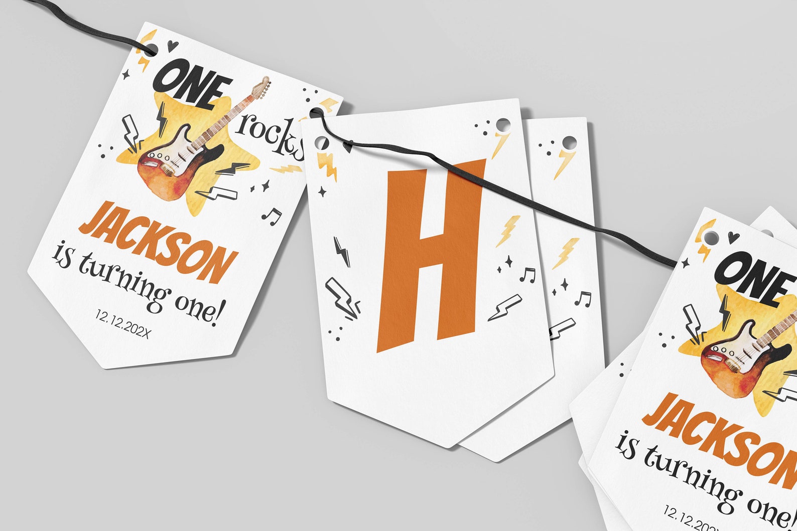 Editable One Rocks Birthday Banner Rock Birthday Party - Etsy