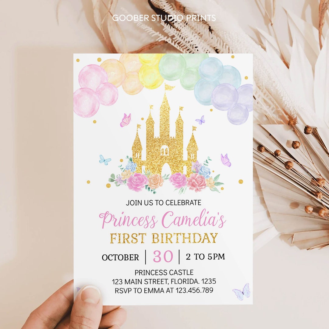 EDITABLE Princess Birthday Invitation, Little Princess Birthday Invite ...