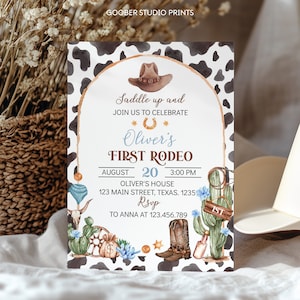 EDITABLE My First Rodeo Birthday Invitation, Wild West Birthday ...