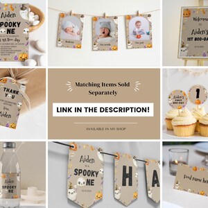 EDITABLE Spooky One Birthday Party Sign, Halloween 1st Birthday Custom ...