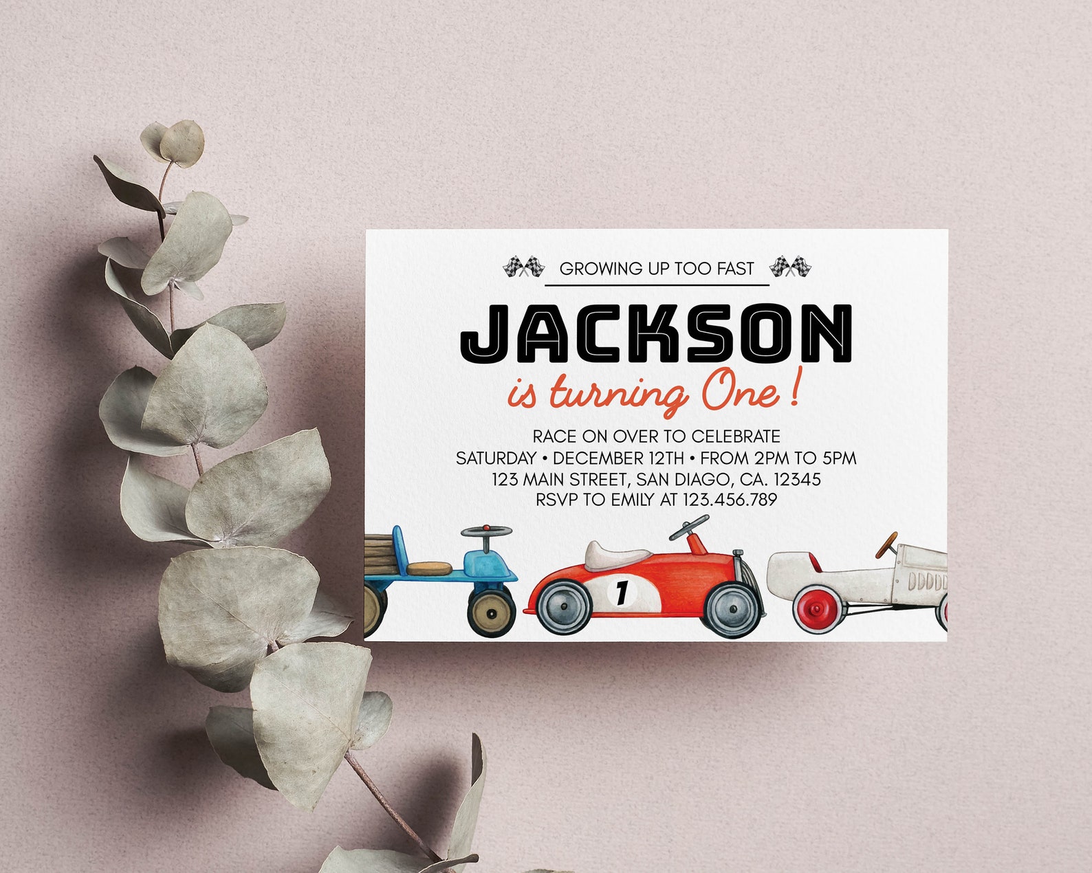EDITABLE Too Fast Invitation Racing Car Birthday Invitation - Etsy