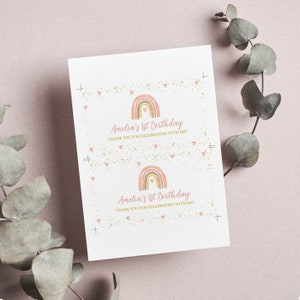 EDITABLE Boho Birthday Party Favor Box Label, Boho Rainbow Birthday ...
