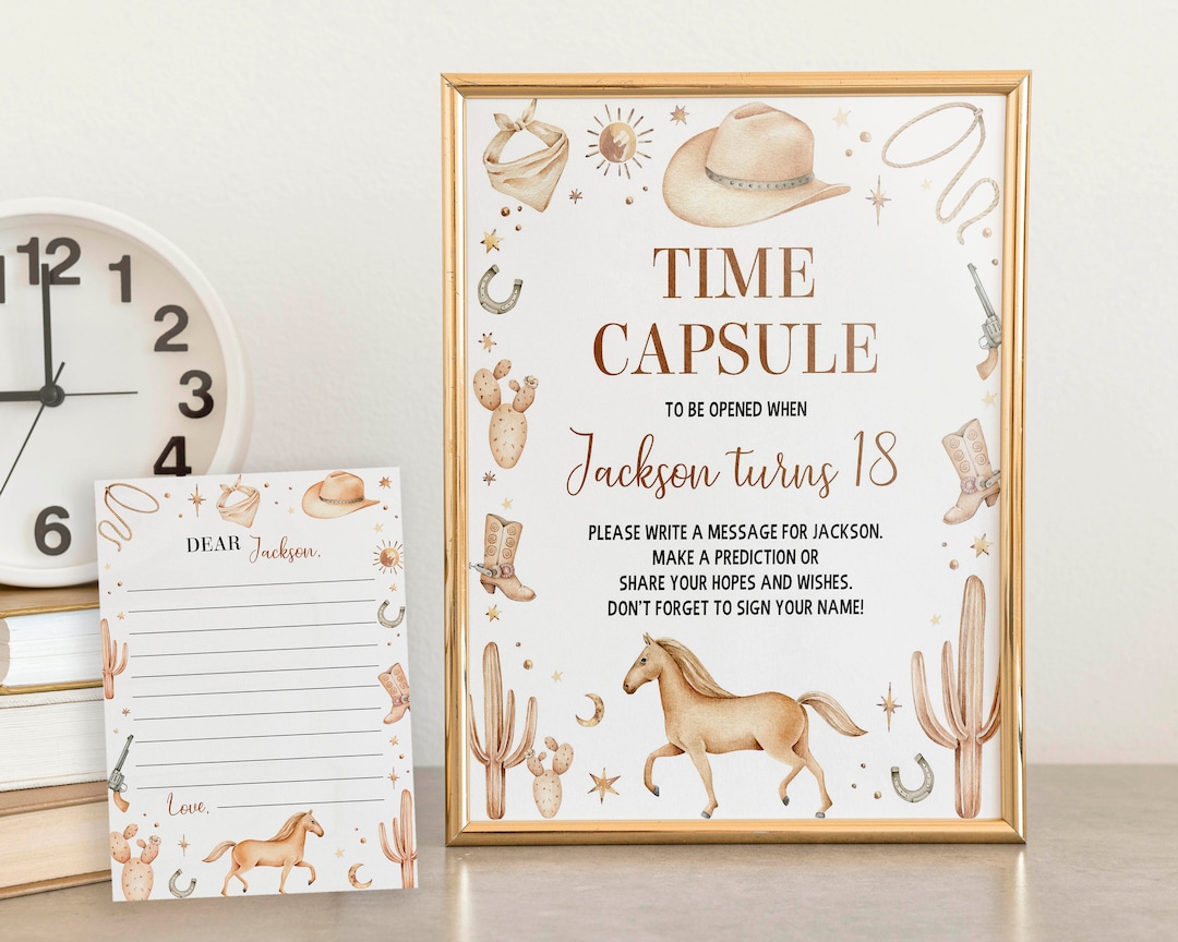 EDITABLE My First Rodeo Birthday Time Capsule Template Cowboy - Etsy