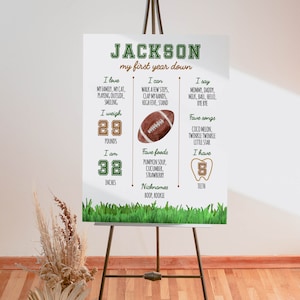 EDITABLE Football Milestone Board, Football 1st Birthday Milestone ...