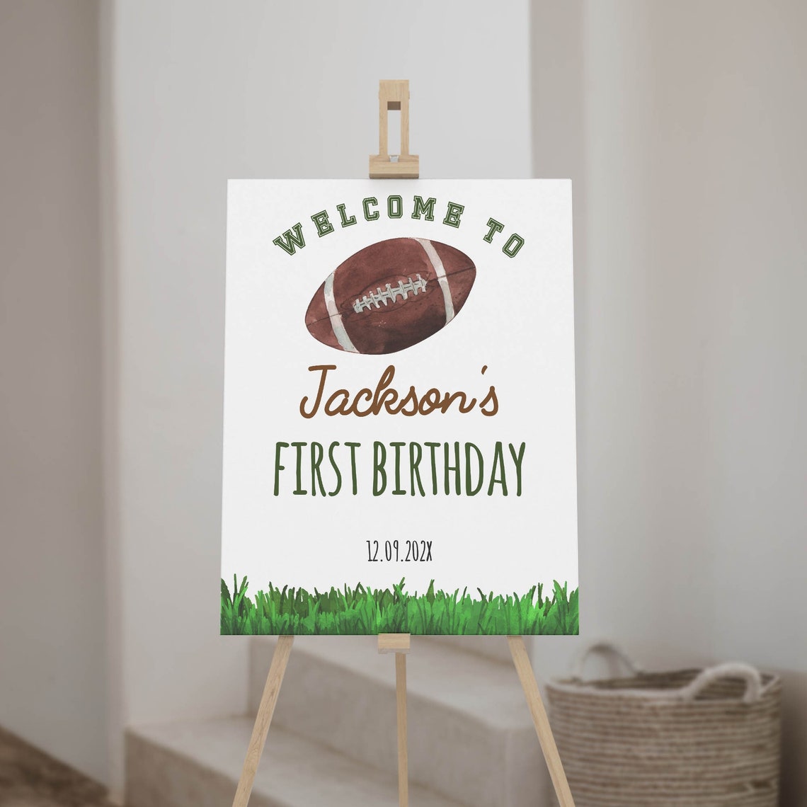 EDITABLE Football Birthday Welcome Sign Sports Birthday Party - Etsy
