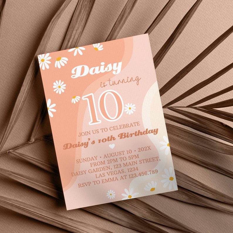 Editable Daisy Birthday Party Invitation Daisy Birthday | Etsy