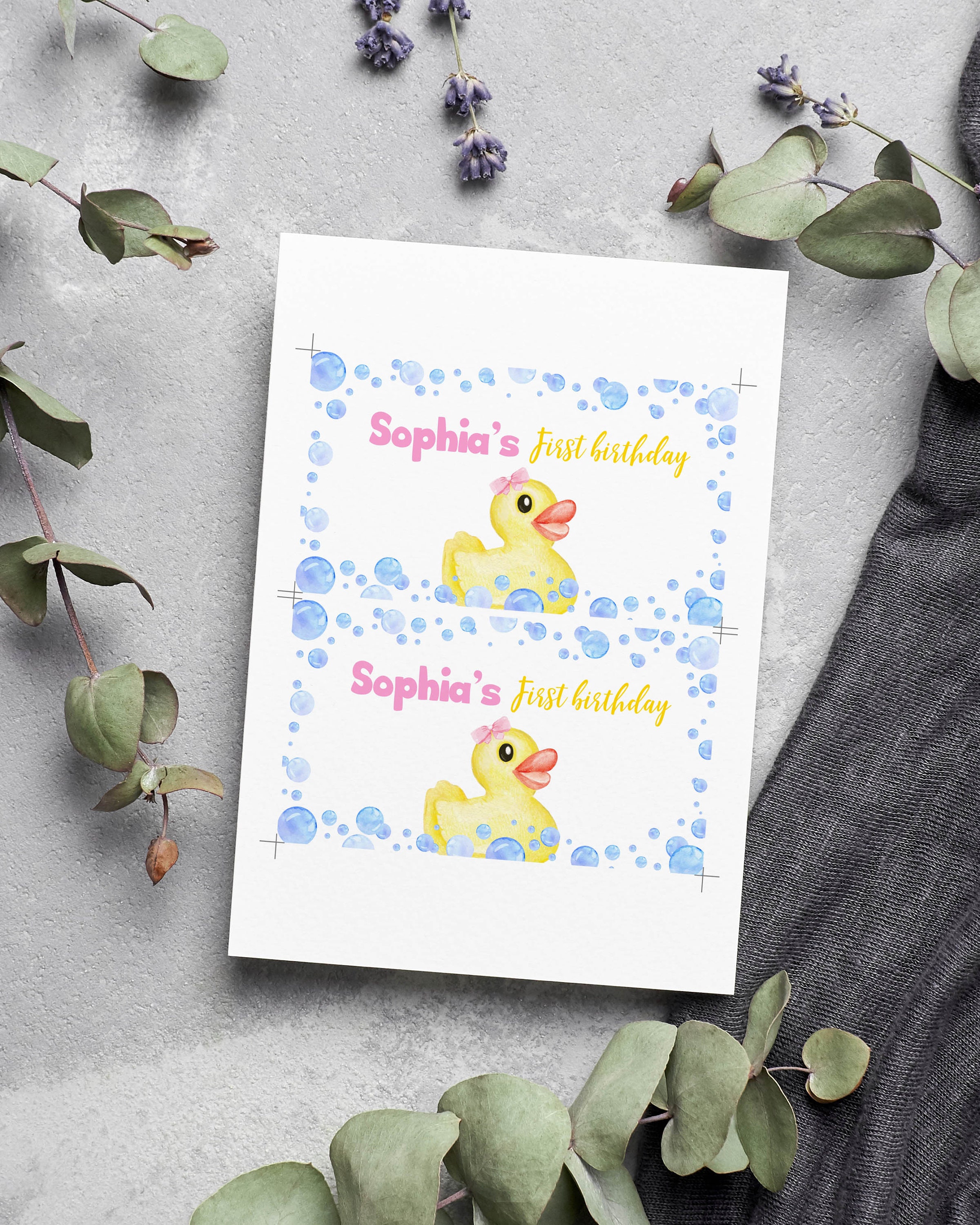 EDITABLE Rubber Duckie Gable Gift Box Label Yellow Duck - Etsy