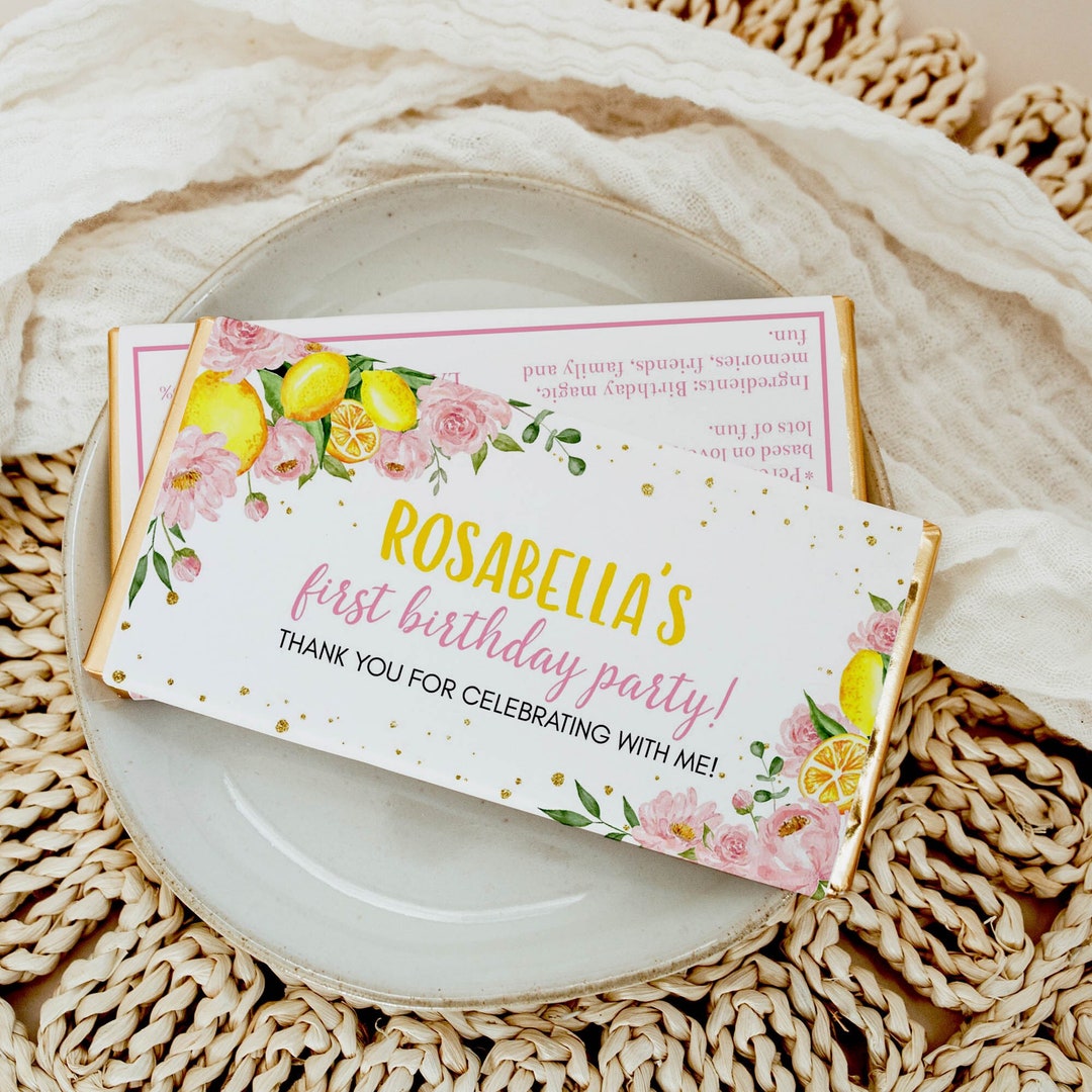 EDITABLE Lemonade Party Chocolate Wrapper, Lemonade 1st Birthday Candy ...