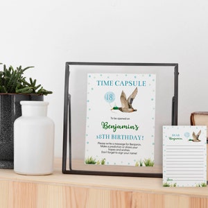 EDITABLE One Lucky Duck Birthday Time Capsule Template, Lucky Duck ...