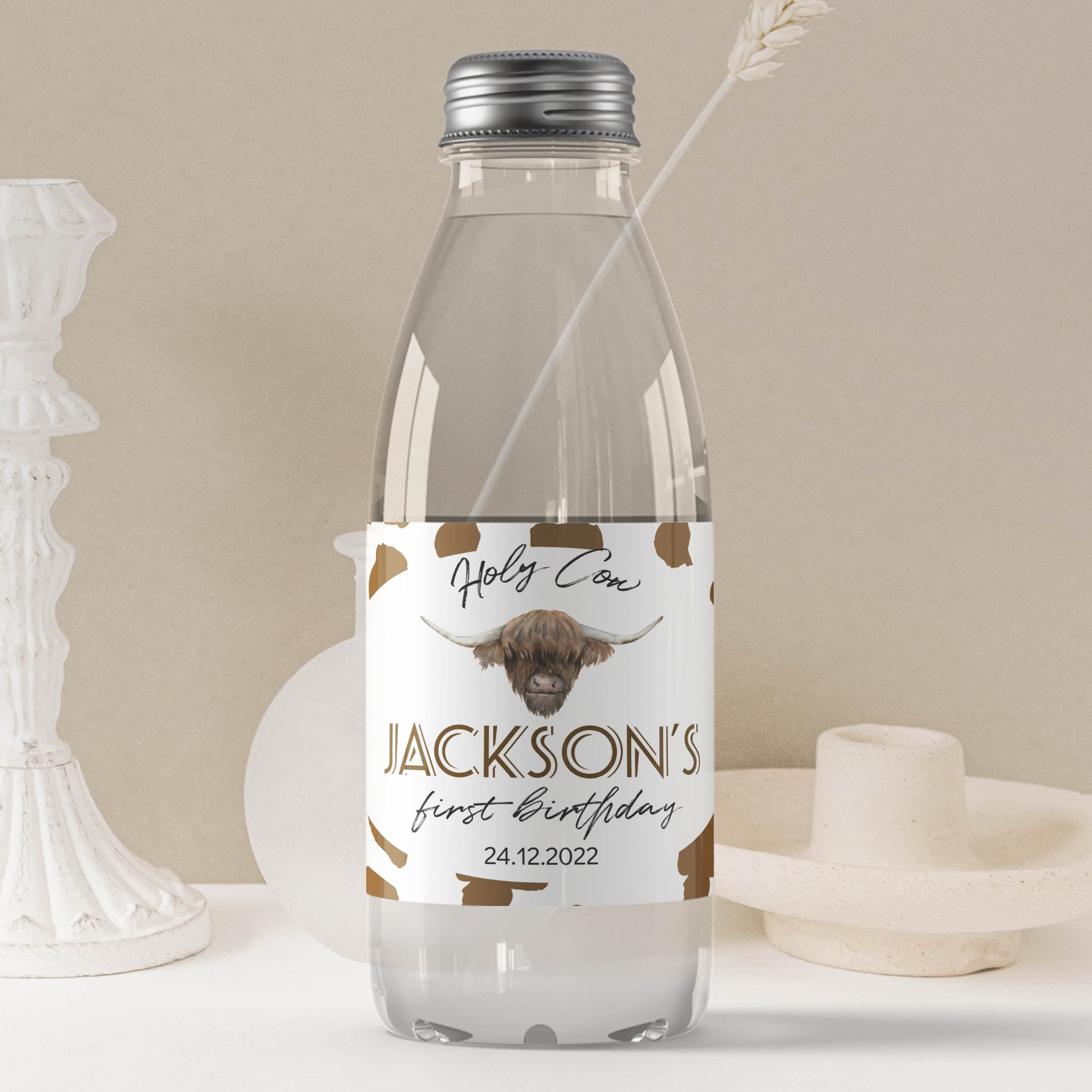 Cow Birthday Water Bottle Labels Highland Cow Bottle Labels - Etsy