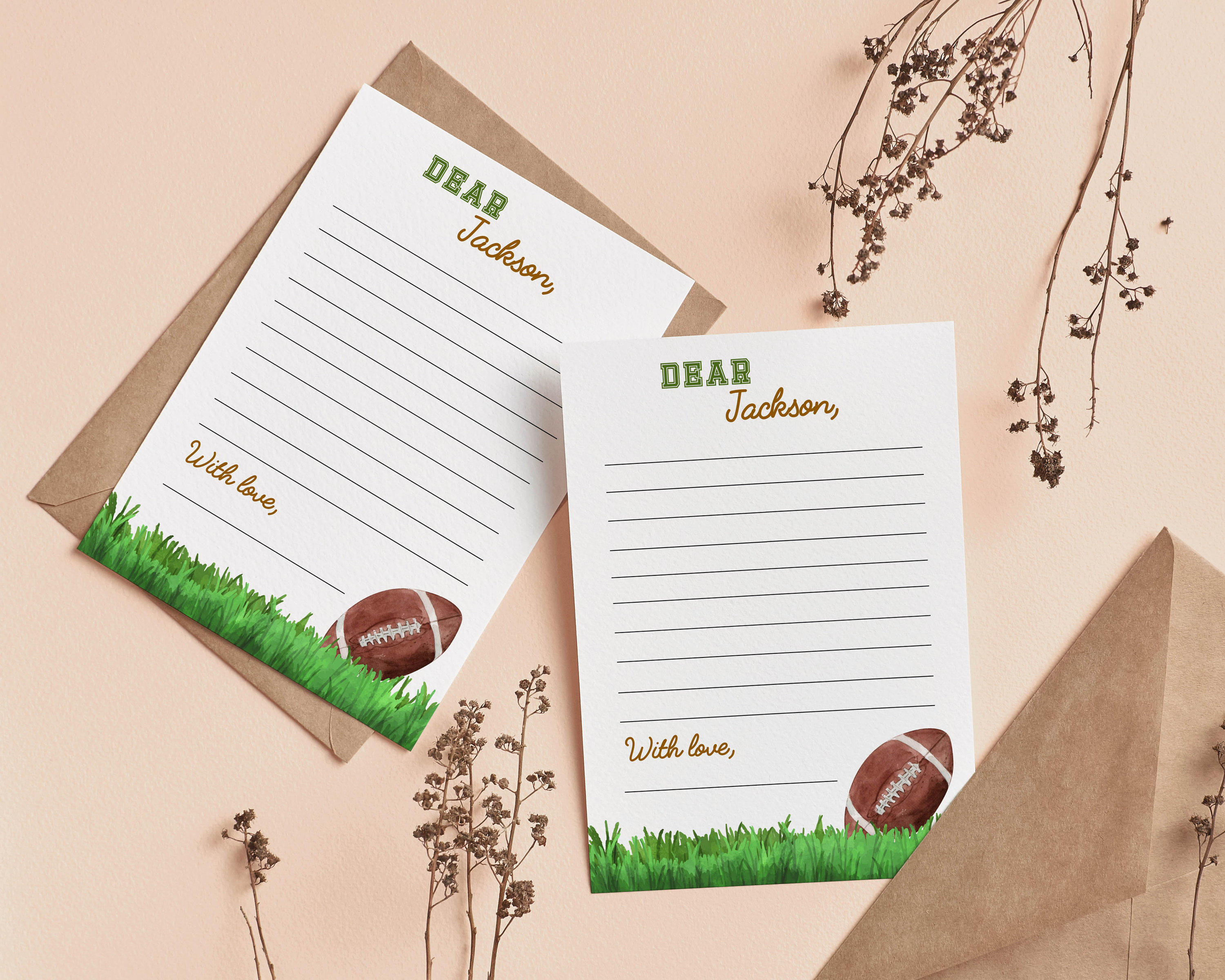 EDITABLE Football Birthday Time Capsule Template, Sports Birthday Party ...