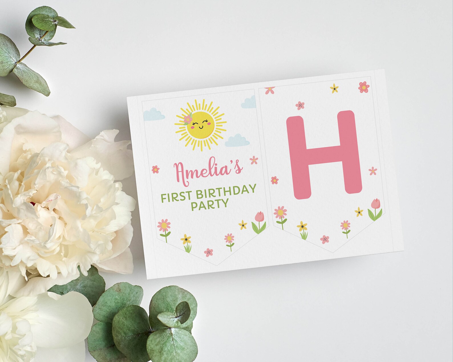 Editable Sunshine Birthday Banner Sun Happy Birthday Banner - Etsy