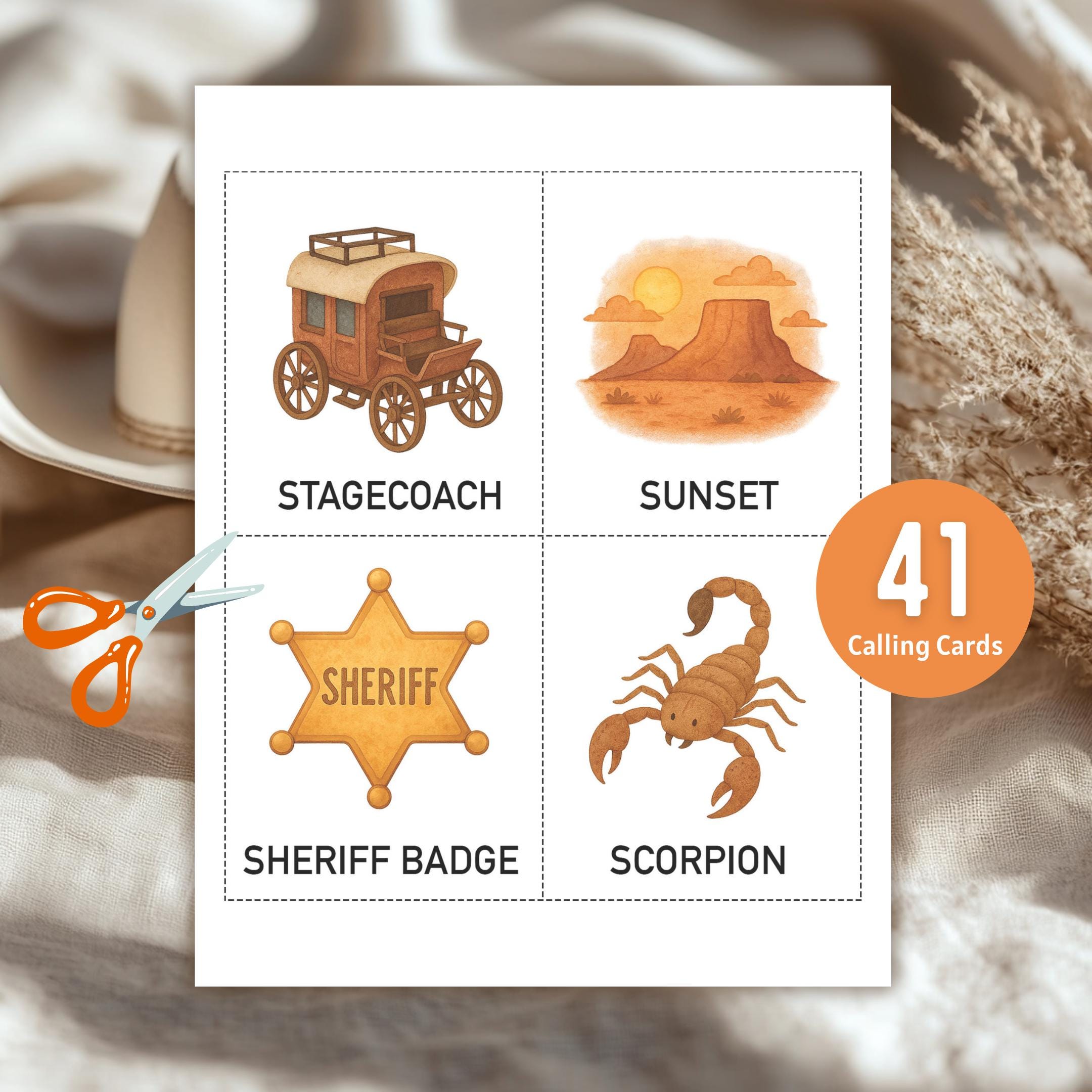 Wild West Bingo Game Printable | Western Cowboy Party Game | Kids ...
