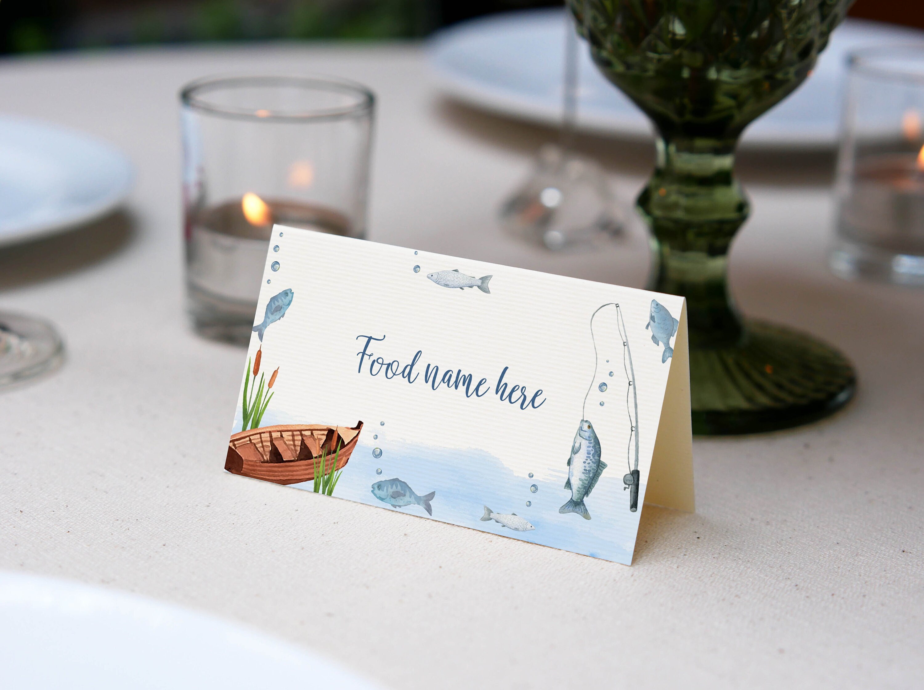 EDITABLE Fishing Party Food Tent Card the Big One Birthday - Etsy