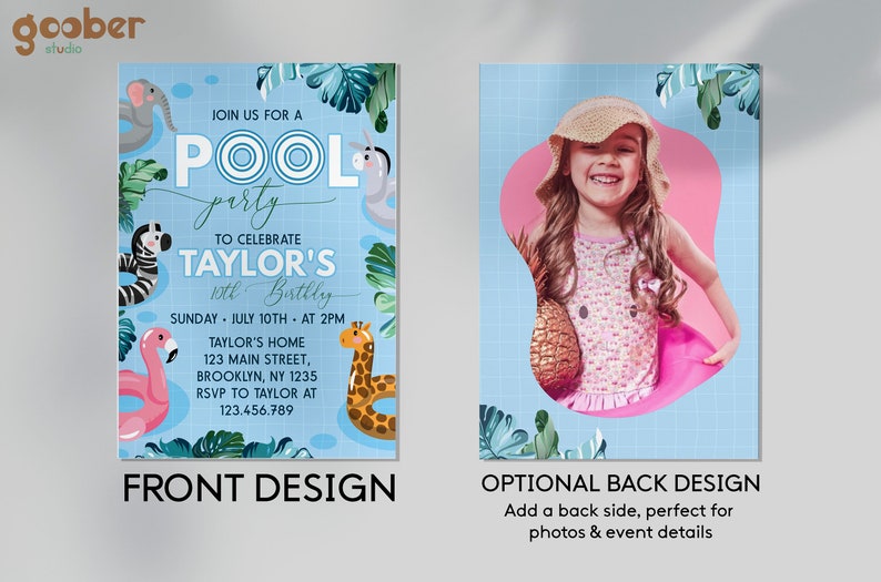 Editable Pool Party Invitation Pool Party Birthday - Etsy