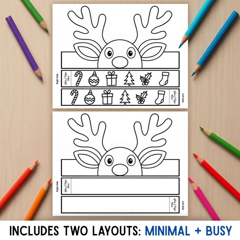 Printable Reindeer Hat Craft | DIY Christmas Activity | Instant ...