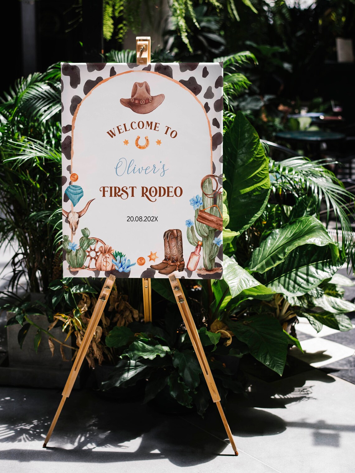 EDITABLE My First Rodeo Birthday Welcome Sign, Cowboy 1st Birthday Sign ...